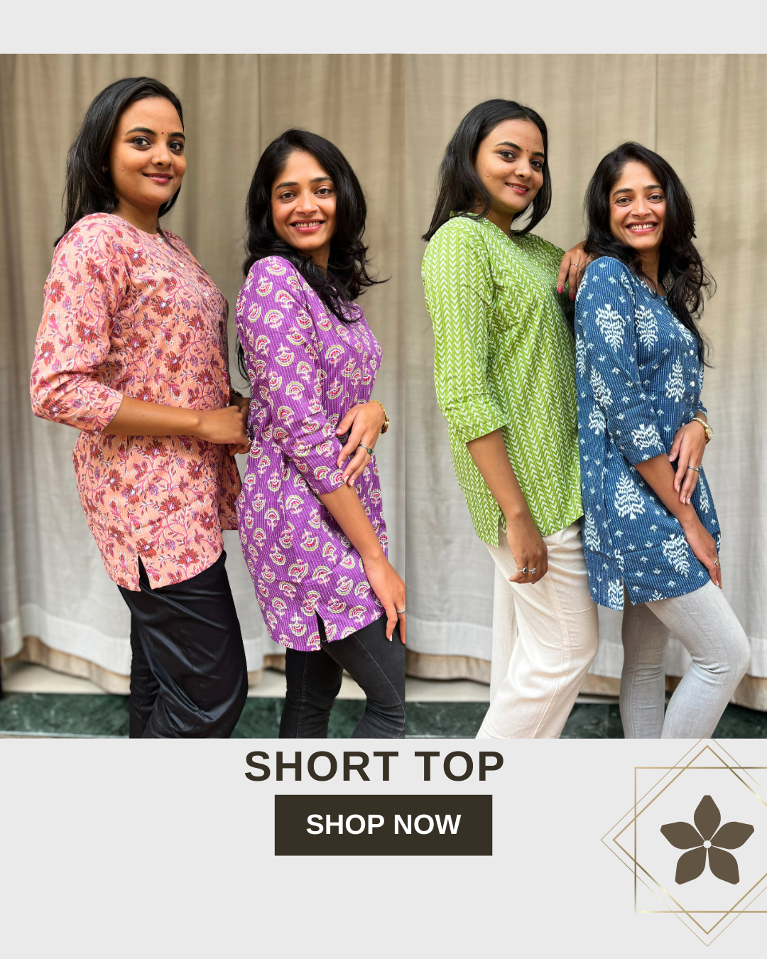 Buy and Shop Women Ethnic Short Tops Kurtis Online at best sale price ...